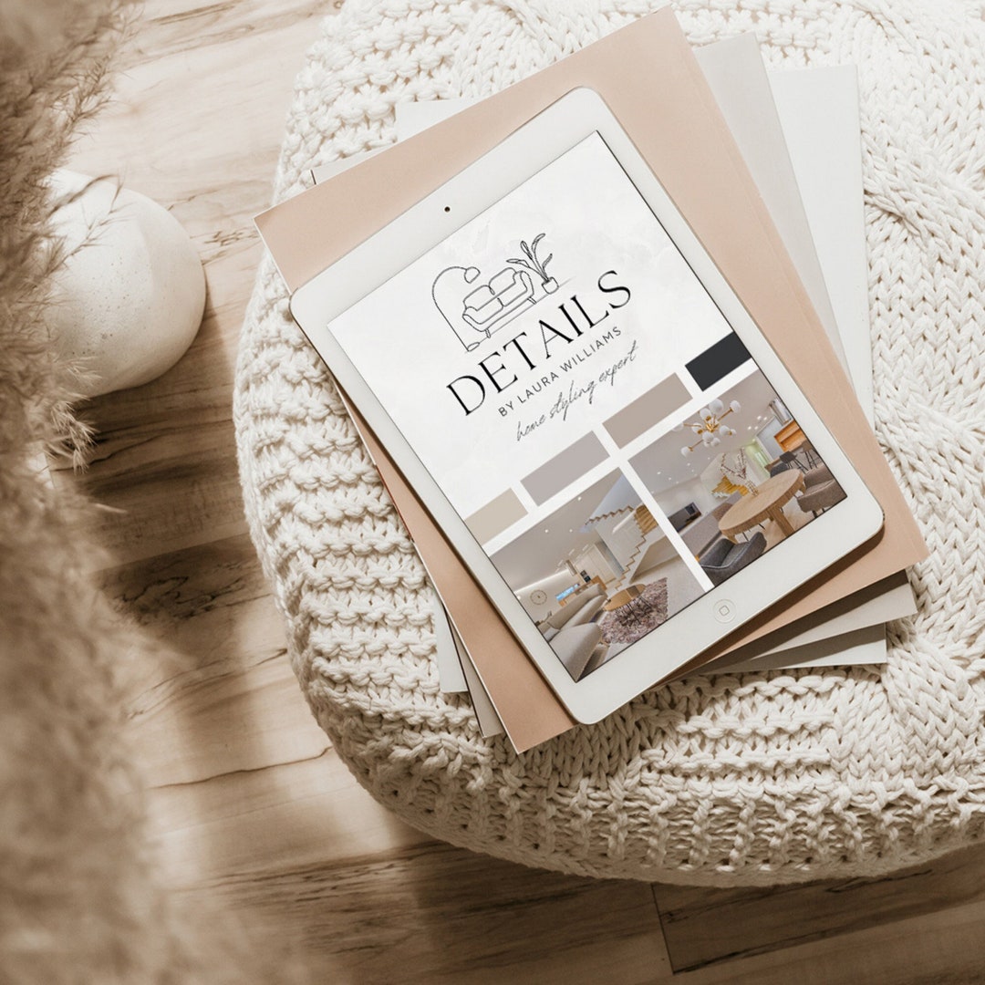 Interior Design Logo, Branding Kit Canva, Home Logo, Modern Logo, Hand ...