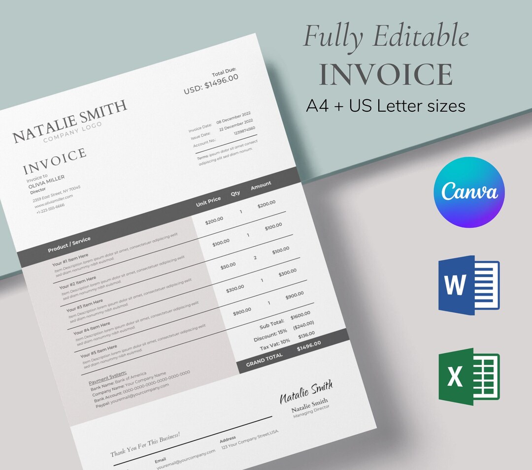 Invoice Template, Invoice Template for Small Business, Invoice Template ...