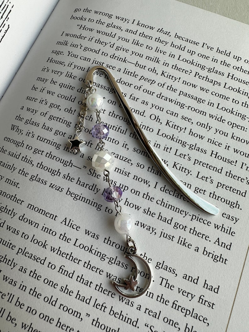 Beaded Metal Bookmark Celestial Moon Star Gift for Readers - Etsy
