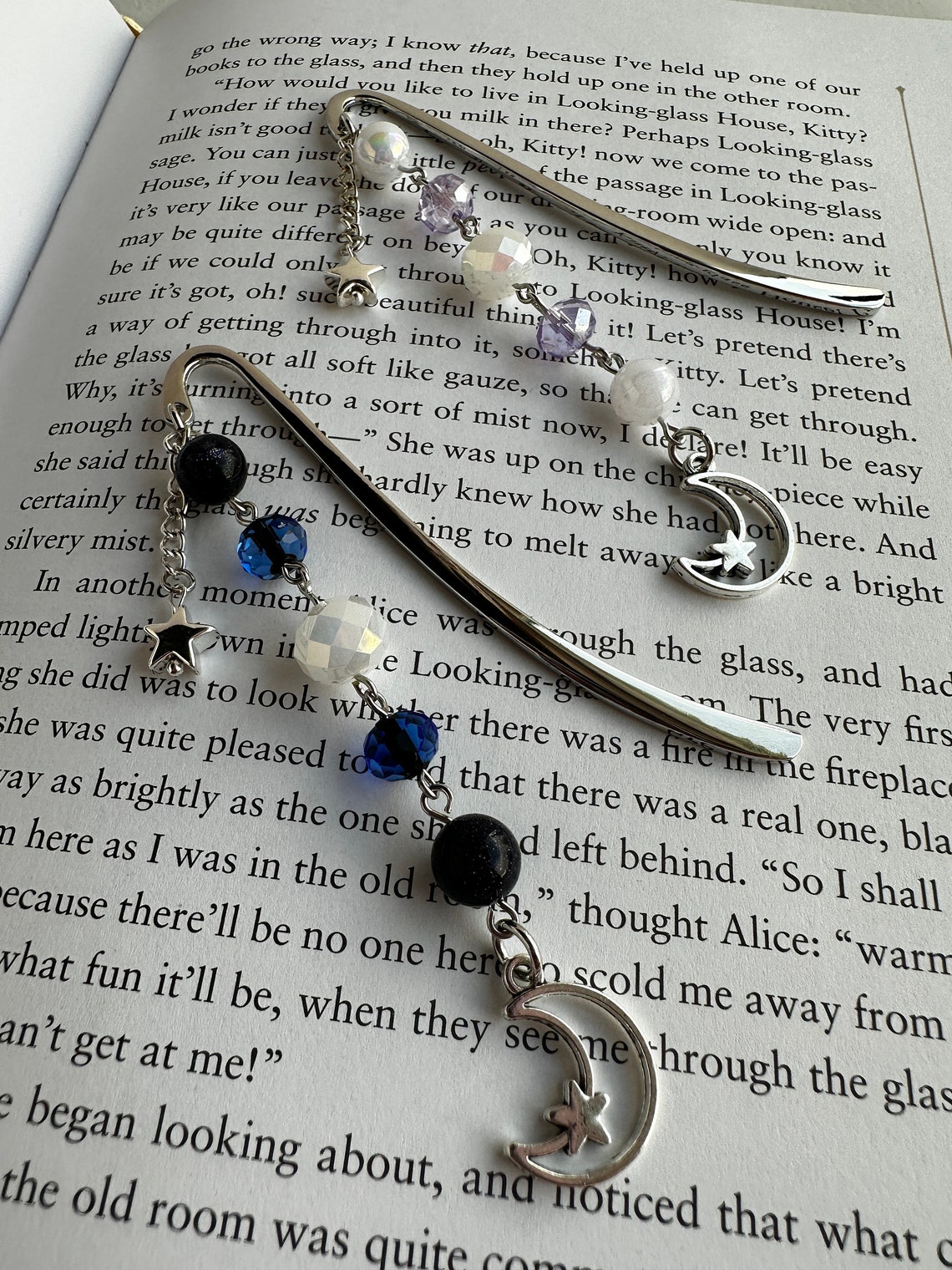 Beaded Metal Bookmark Celestial Moon Star Gift for Readers - Etsy