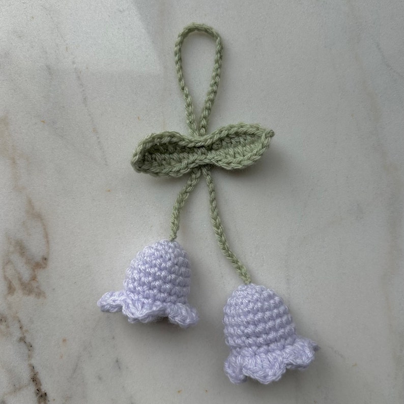 Crochet Lily of the Valley: Car Mirror Hanger/bag Charm/keychain - Etsy