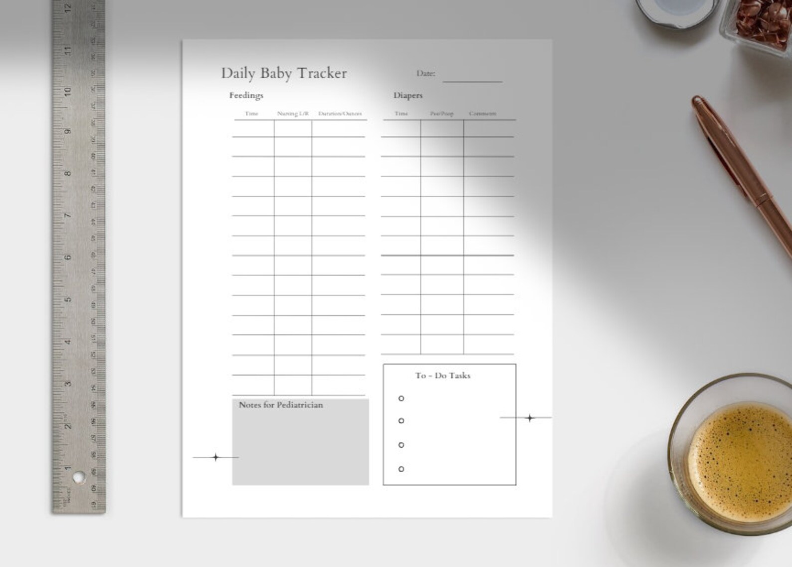 Digital Diaper and Feeding Log I Printable Infant Daily Log - Etsy