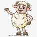 Sheep Cartoon Mascot Illustration Character Vector Clip-art Hand-drawn ...