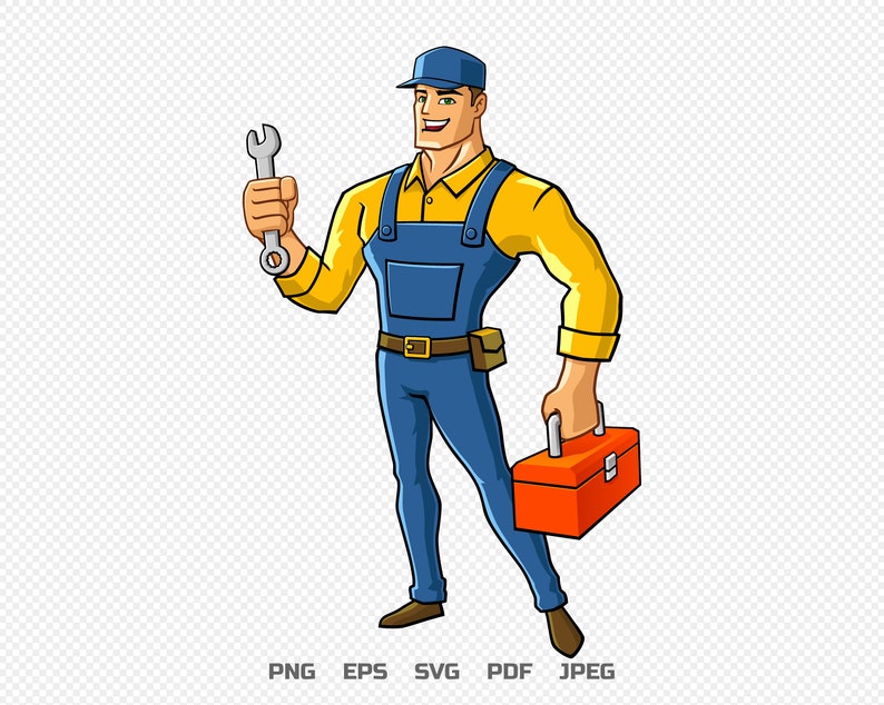 Handyman Superhero Cartoon Mascot Illustration Design - Etsy