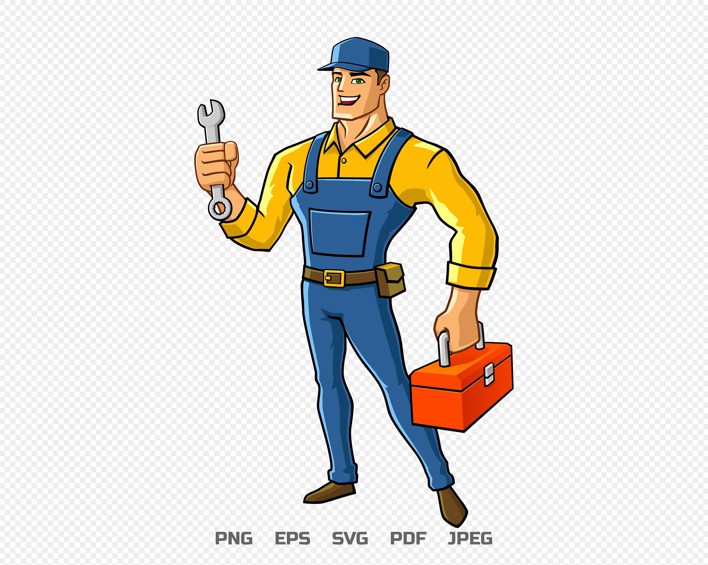 Handyman Superhero Cartoon Mascot Illustration Design - Etsy