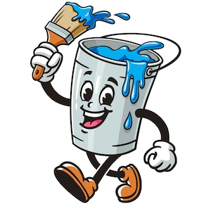 Walking Paint Bucket Cartoon Mascot Illustration Design Character ...