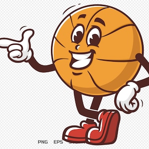 Basketball Cartoon Mascot Illustration Design Character Vector - Etsy