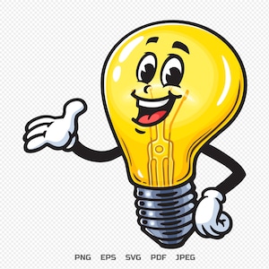 Light Bulb Lamp Electricity LED Cartoon Mascot Illustration Design ...