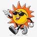 Sun With Sunglasses Cartoon Mascot Illustration Character Vector Clip ...