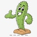 Cactus Cartoon Mascot Illustration Design Character Vector - Etsy