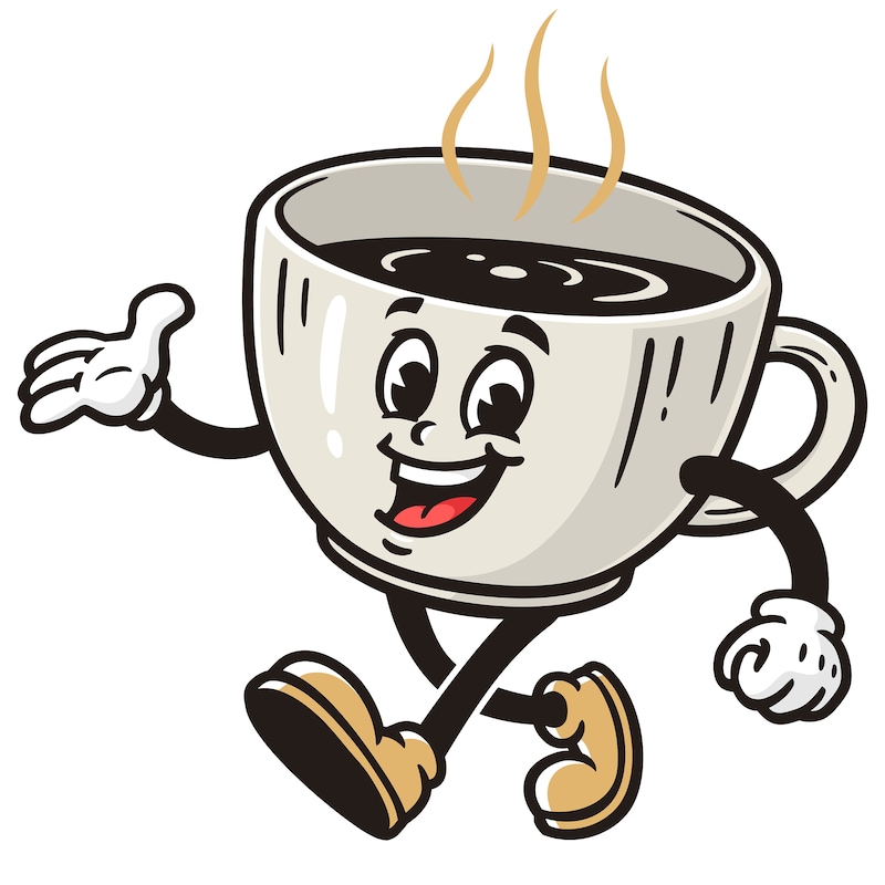Coffee Cup Cartoon - Etsy UK