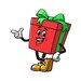 Gift Box Cartoon Mascot Illustration Character Vector Clip-art Hand ...