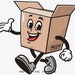 Walking Cardboard Box Cartoon Mascot Illustration Design Character ...