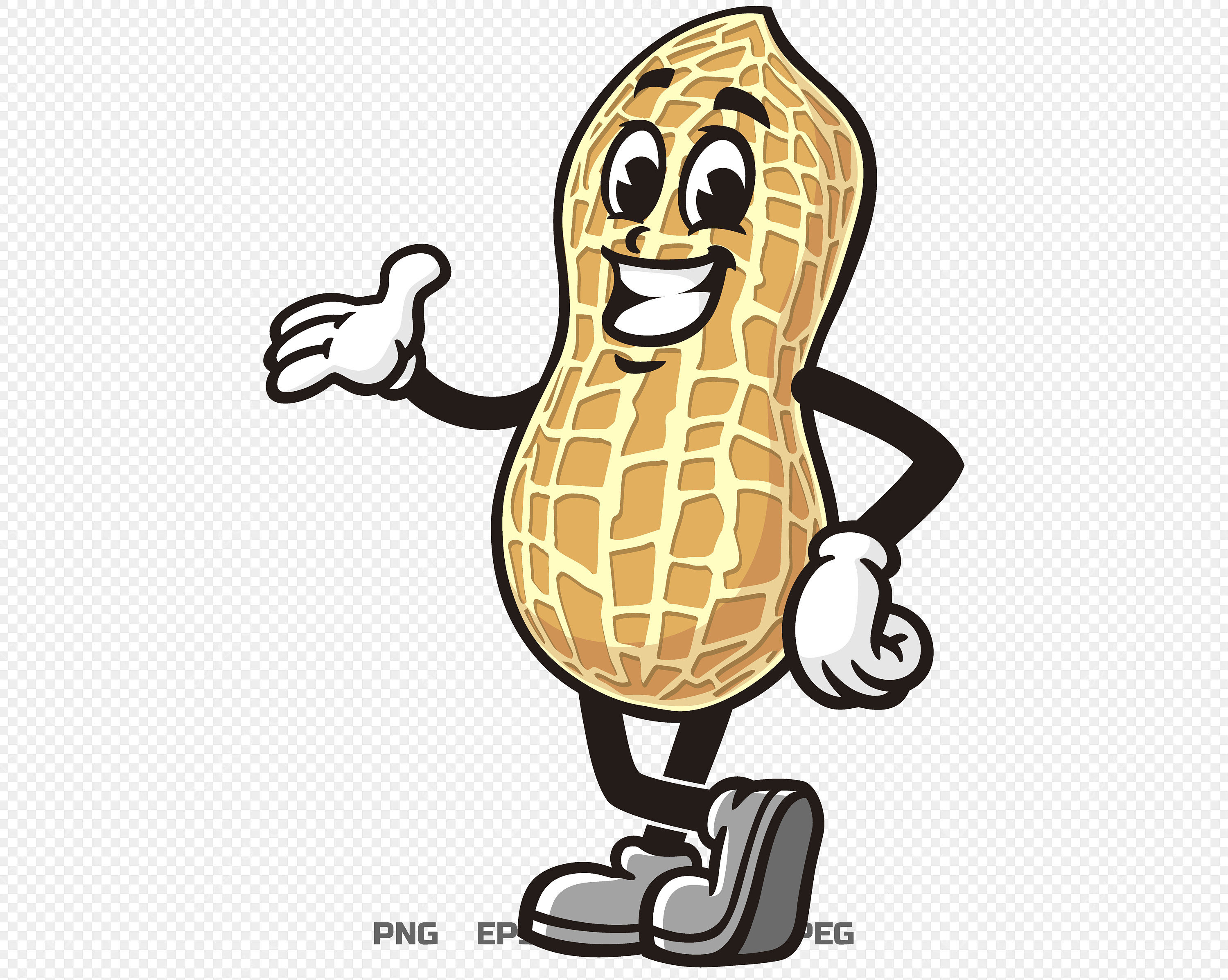 Peanut Cartoon Mascot Illustration Design Character Vector - Etsy