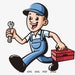 Handyman Run Cartoon Mascot Illustration Design Character Vector - Etsy