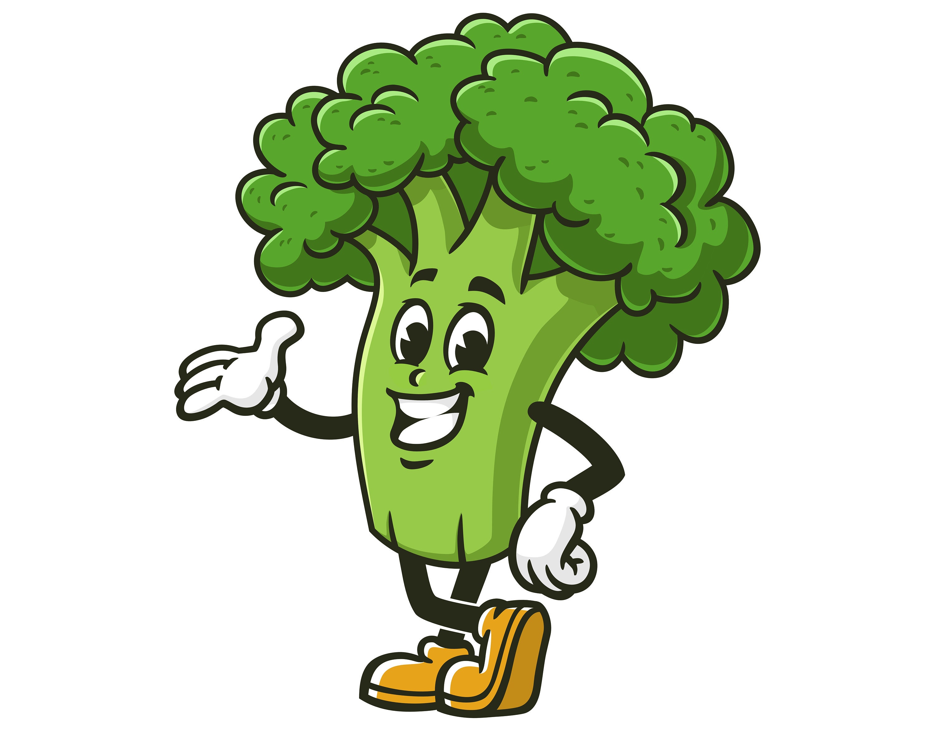 Broccoli Cartoon Mascot Illustration Design Character Vector - Etsy
