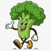Walking Broccoli Cartoon Mascot Illustration Design Character Vector - Etsy