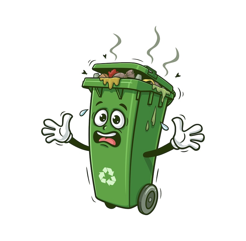 Panic Dirty Trash Bin, Garbage Bin, Trash Can, Cartoon Mascot ...
