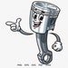 Piston With Pointing Finger Pose, Cartoon Mascot Illustration Character ...