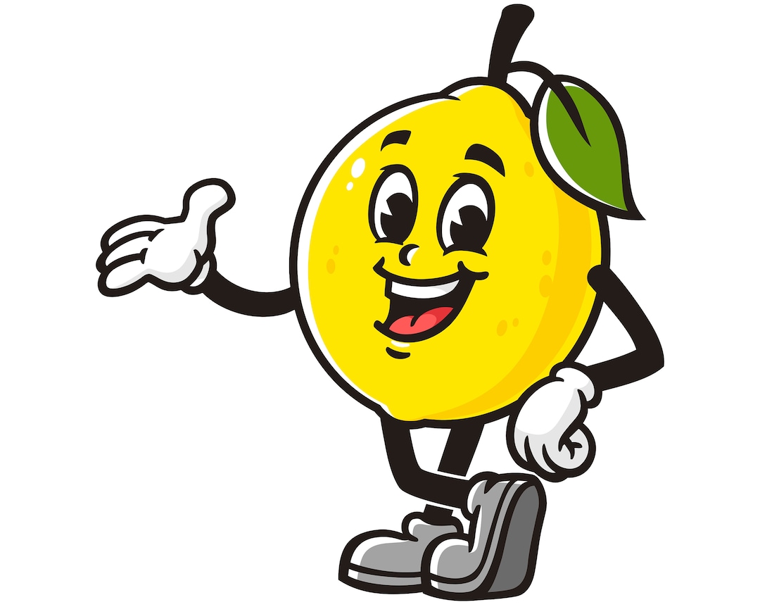 Lemon Cartoon Mascot Illustration Design Character Vector - Etsy