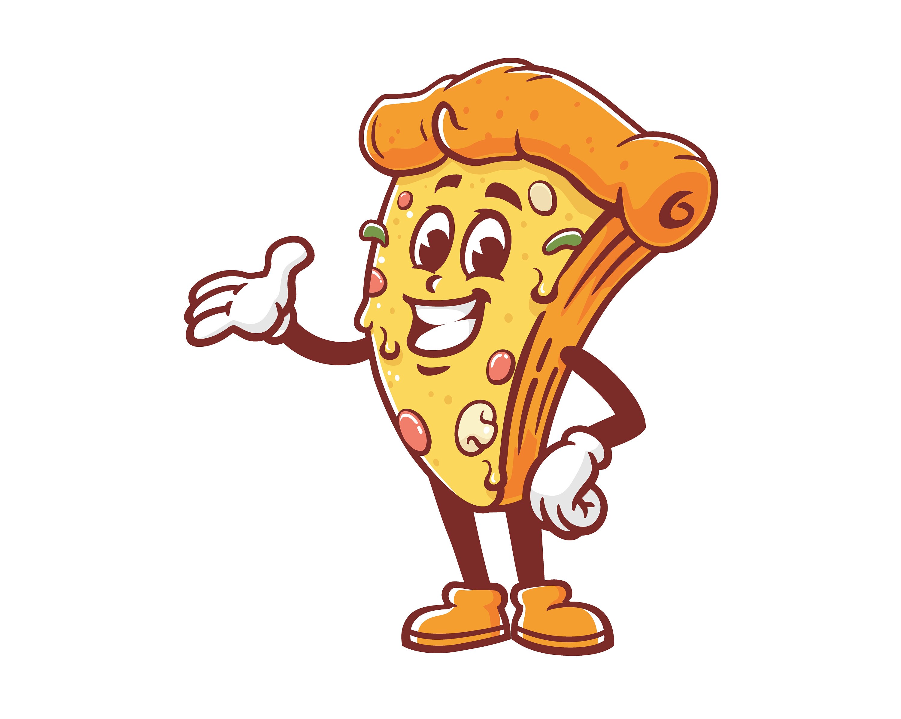Pizza Cartoon Mascot Vector Illustration Design Character - Etsy