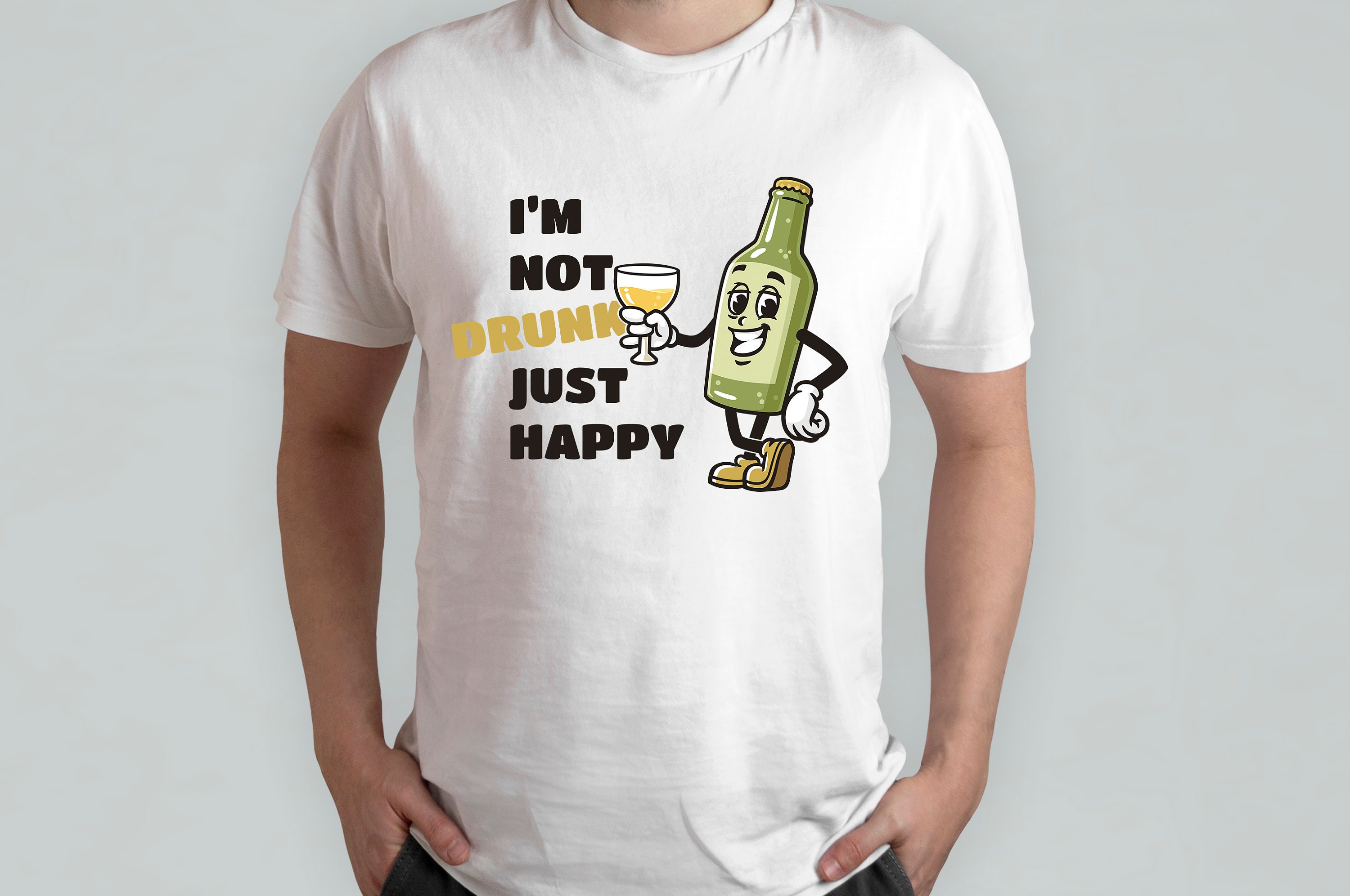 I'm Not Drunk Just Happy,.. Vector Mascot Illustration of Bottle ...