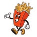 Walking French Fries Cartoon Mascot Vector Illustration Design ...