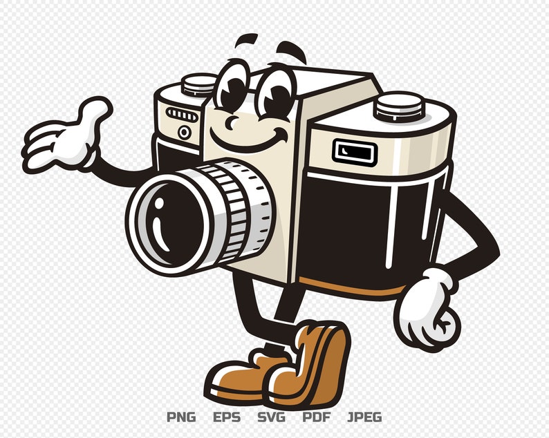 Camera Cartoon Mascot Illustration Design Character Vector - Etsy