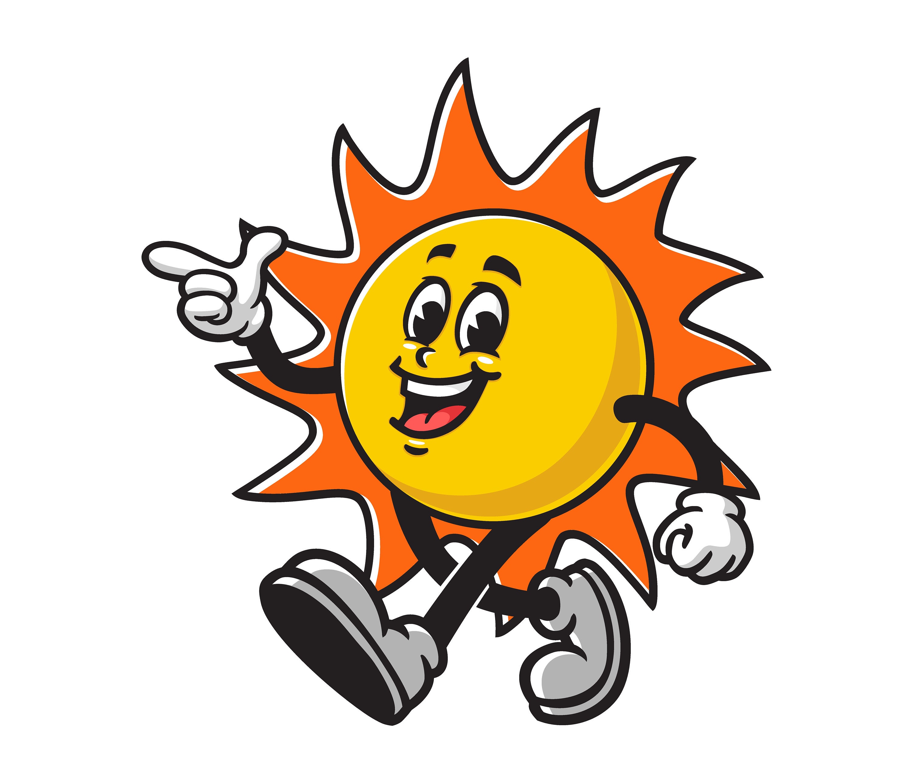 Sun Cartoon Mascot Illustration Character Vector Clip Art Hand Drawn - Etsy