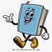 Walking Book Cartoon Mascot Illustration Character Vector Clip-art Hand ...