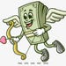 Money Cash With Cupid Style, Cartoon Character Mascot Illustration ...