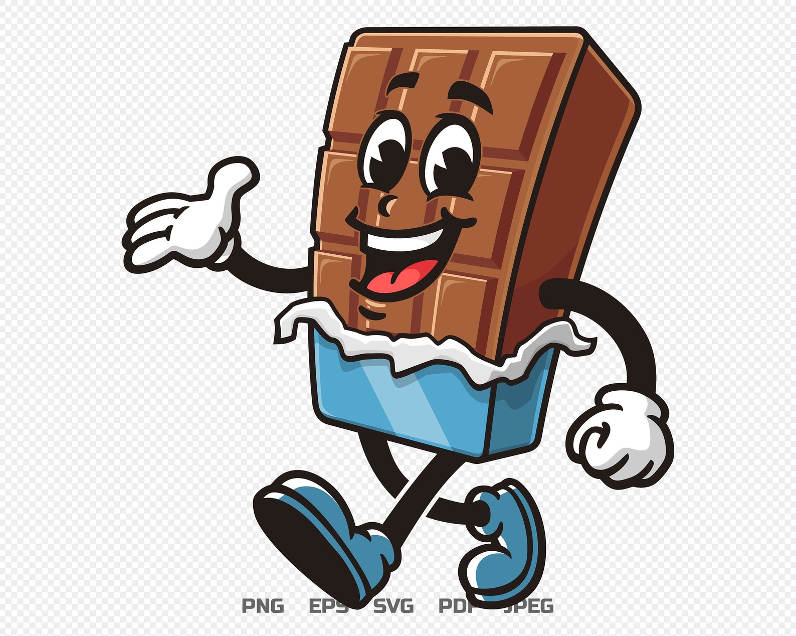 Walking Chocolate Bar Cartoon Mascot Illustration Design Character ...