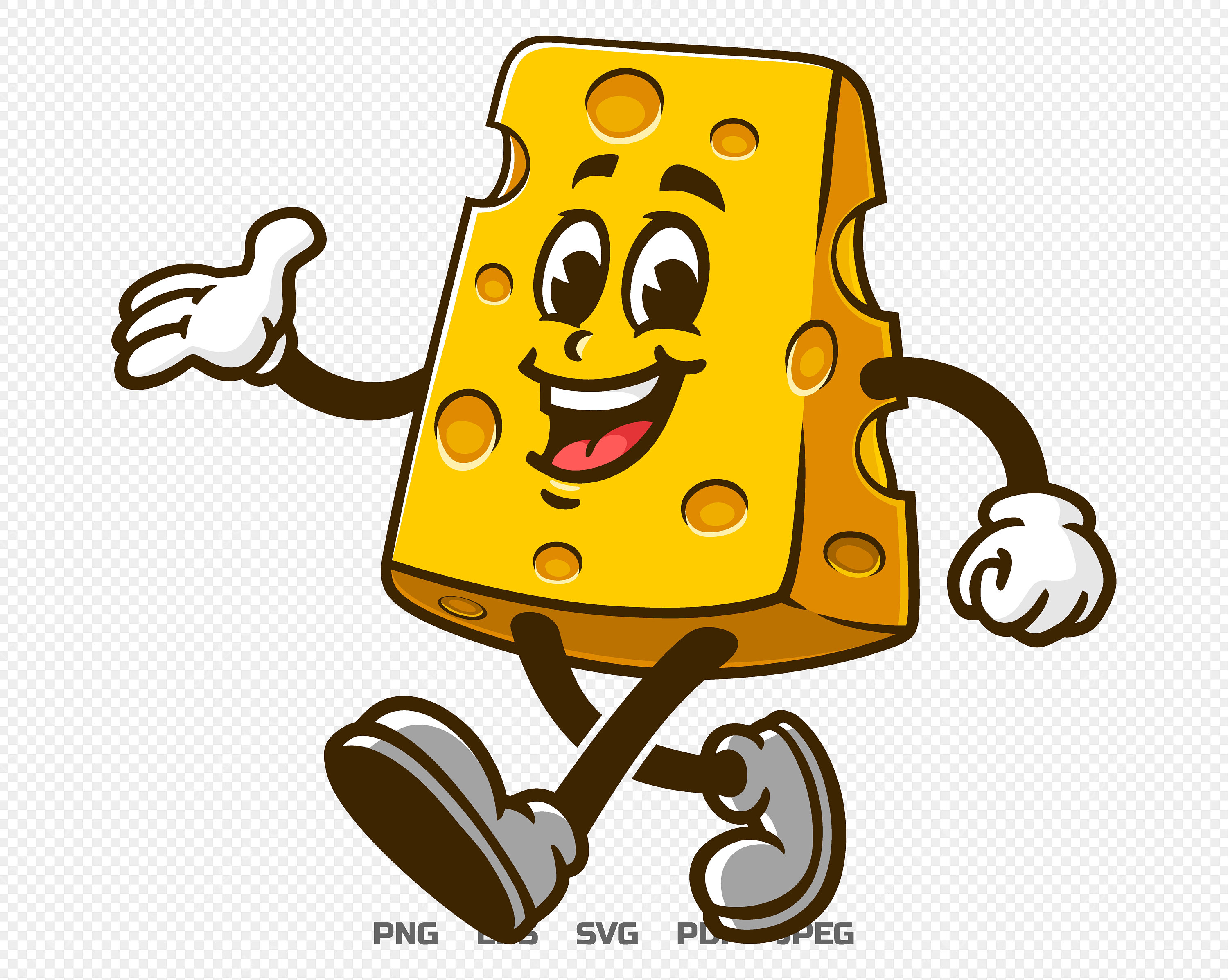Walking Cheese Cartoon Mascot Illustration Design Character Vector - Etsy
