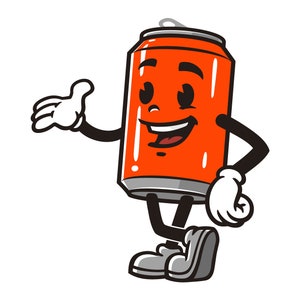 Vector Mascot Illustration of Vintage Can Design 02 - Etsy