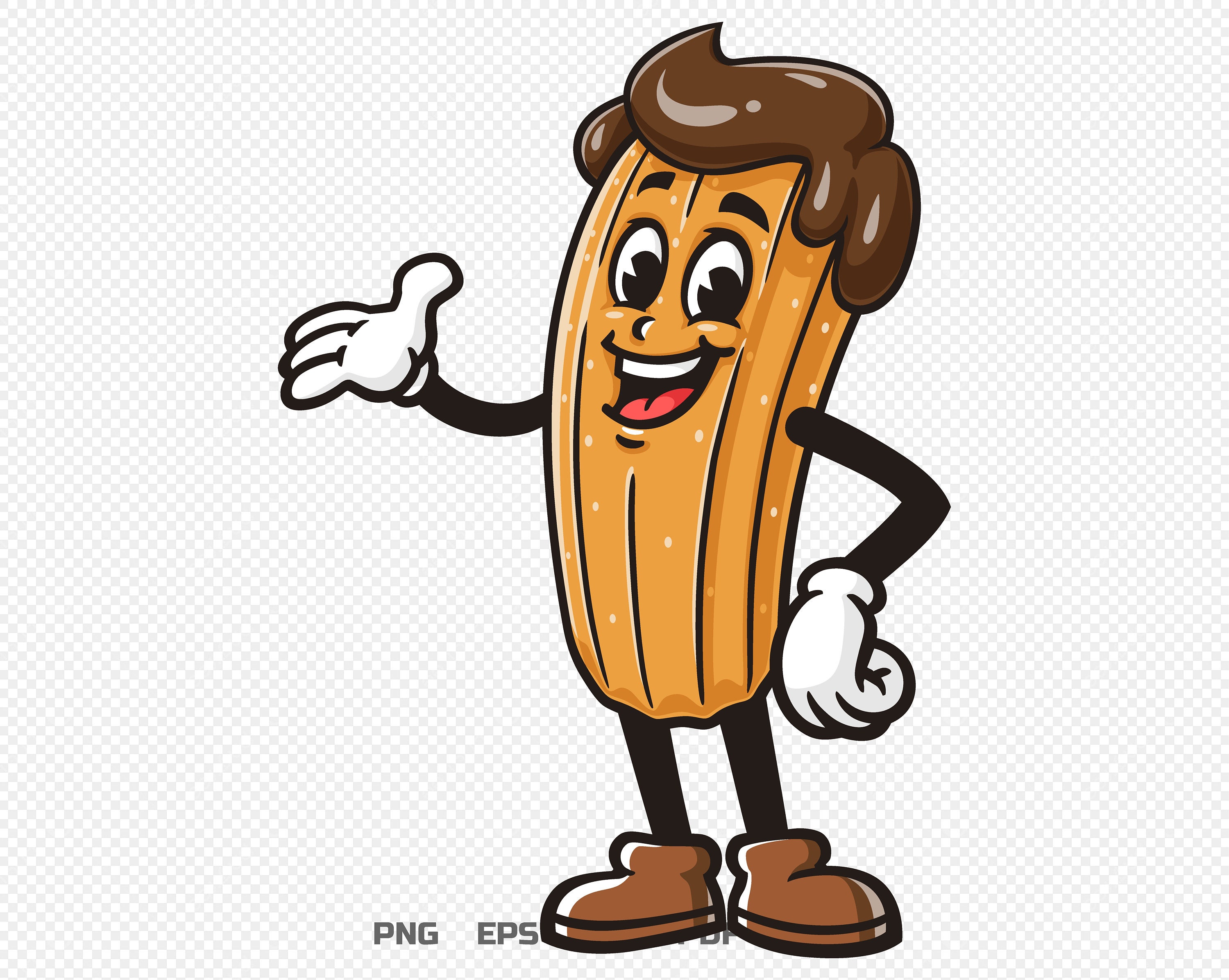 Smiling CHURROS Cartoon Mascot Illustration Character Vector Clip Art ...