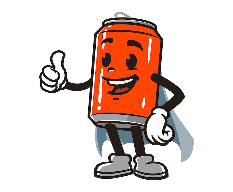 Vector Mascot Illustration of Vintage Can Superhero Design - Etsy