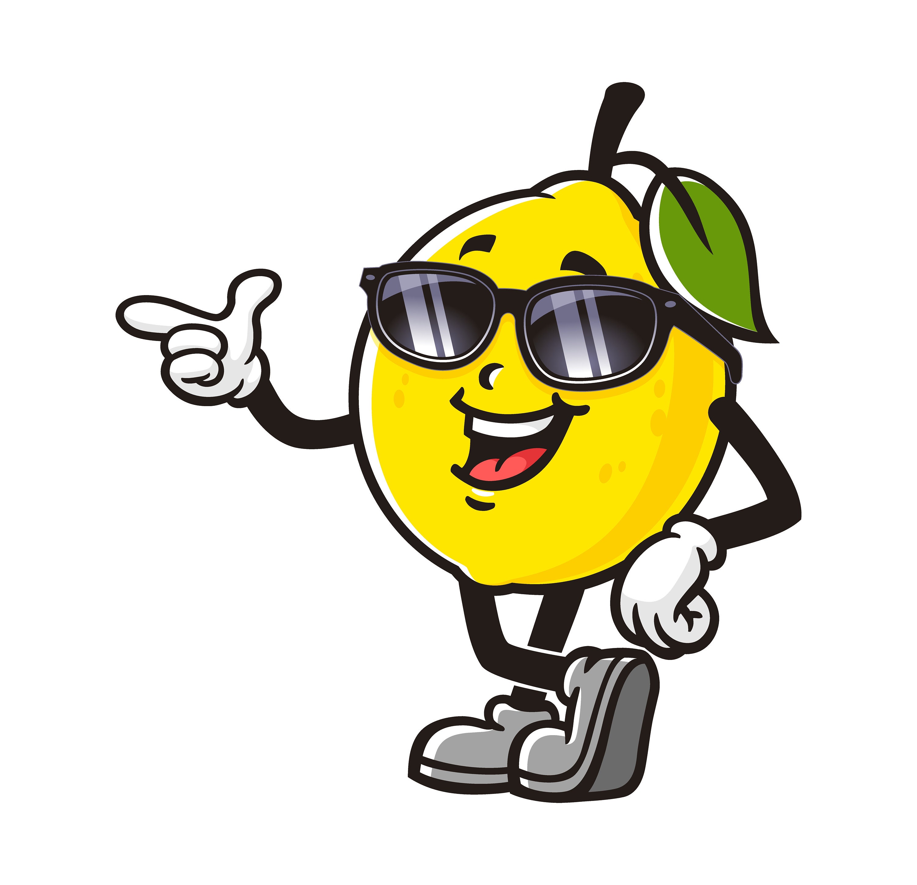 Lemon is Wearing Sunglasses, Lemon Cartoon Mascot Illustration ...