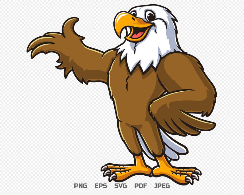 Eagle Cartoon Mascot Illustration Character Vector Clip-art Hand-drawn ...