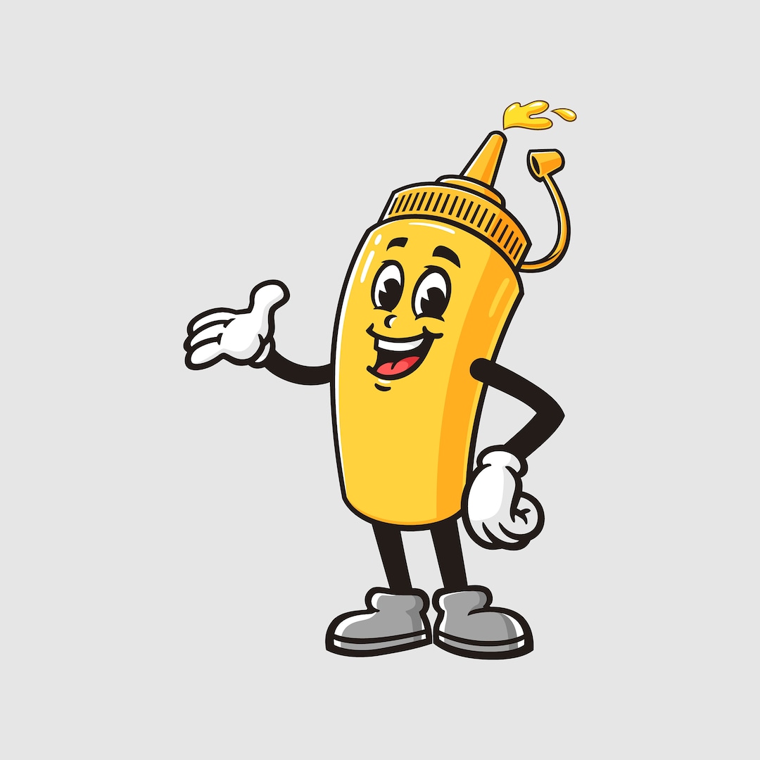 Mustard Cartoon Mascot Illustration Design Character Vector Clip Art ...