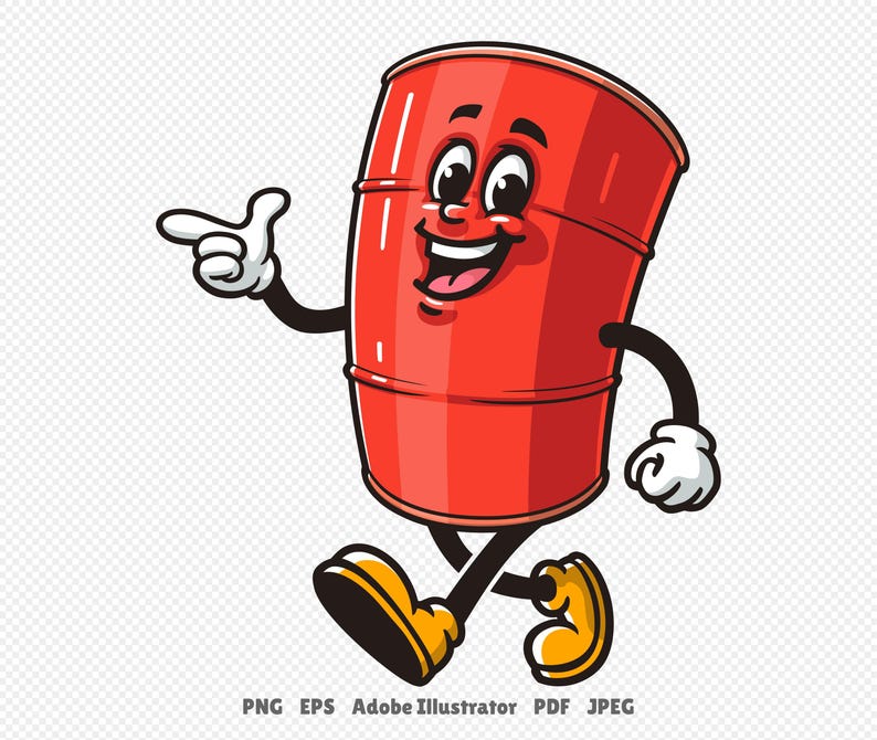 Walking Oil Barrel, Oil Drum Cartoon Mascot Illustration Character ...