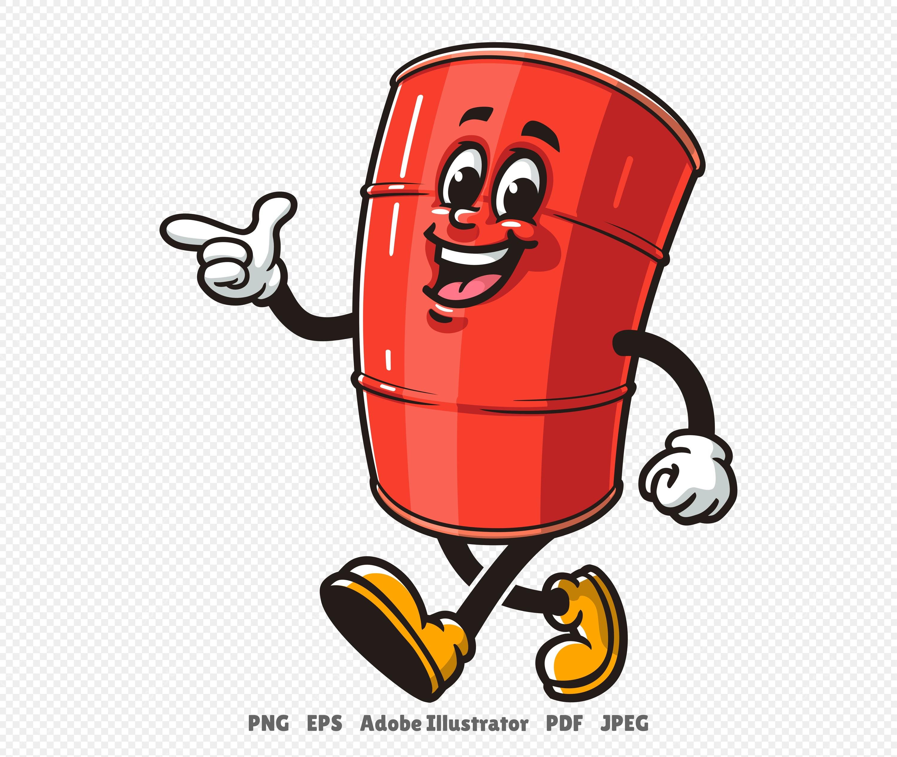 Walking Oil Barrel, Oil Drum Cartoon Mascot Illustration Character ...