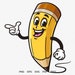 Pencil Cartoon Mascot Illustration Character Vector Clip-art Hand-drawn ...