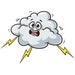 Cloud With Lightning, Cloud Cartoon Mascot Illustration Character ...