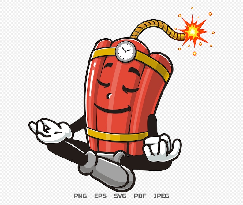 TNT Dynamite is Meditating, TNT Dynamite Bomb Cartoon Mascot ...