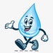 Walking Water Drop Cartoon Mascot Illustration Design Character Vector ...