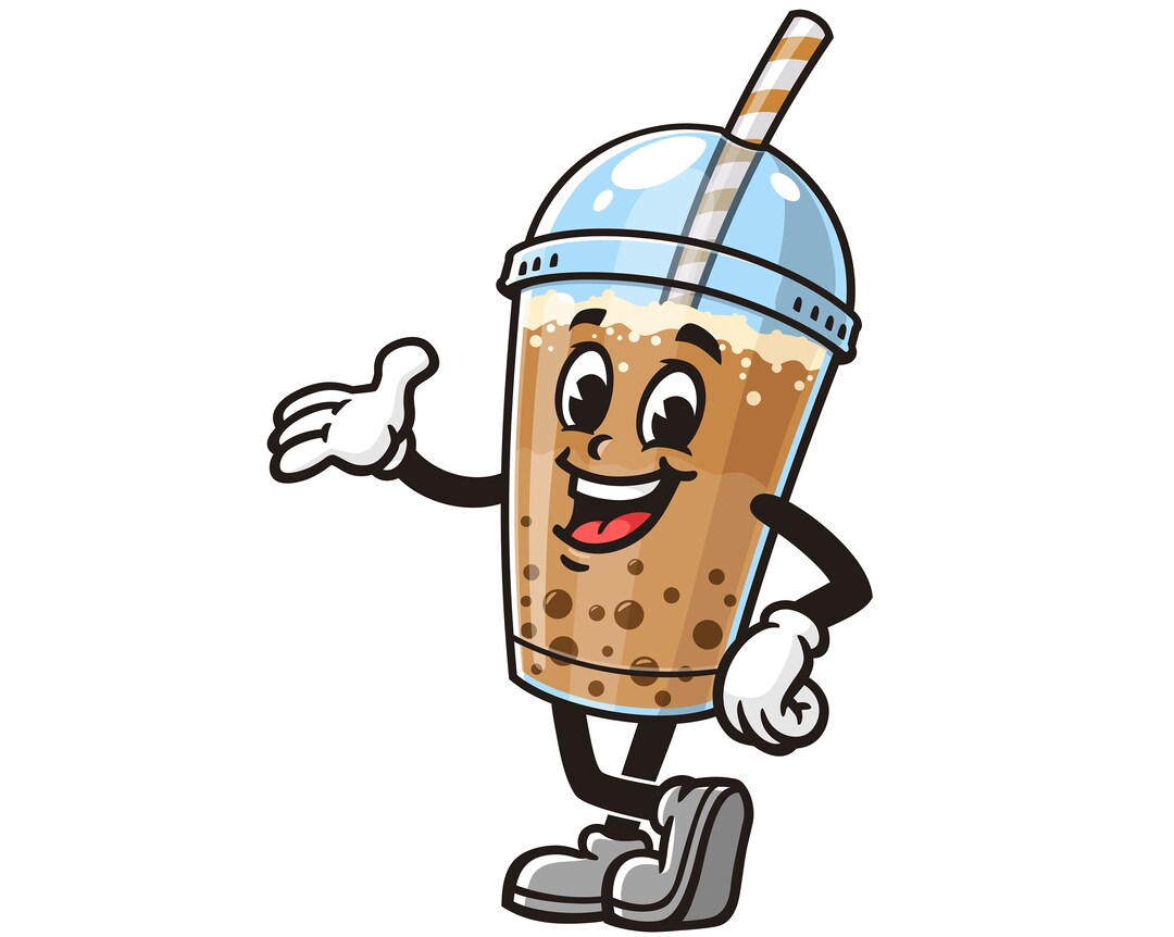 Bubble Tea Boba Ice Cartoon Mascot Illustration Design Character Vector ...
