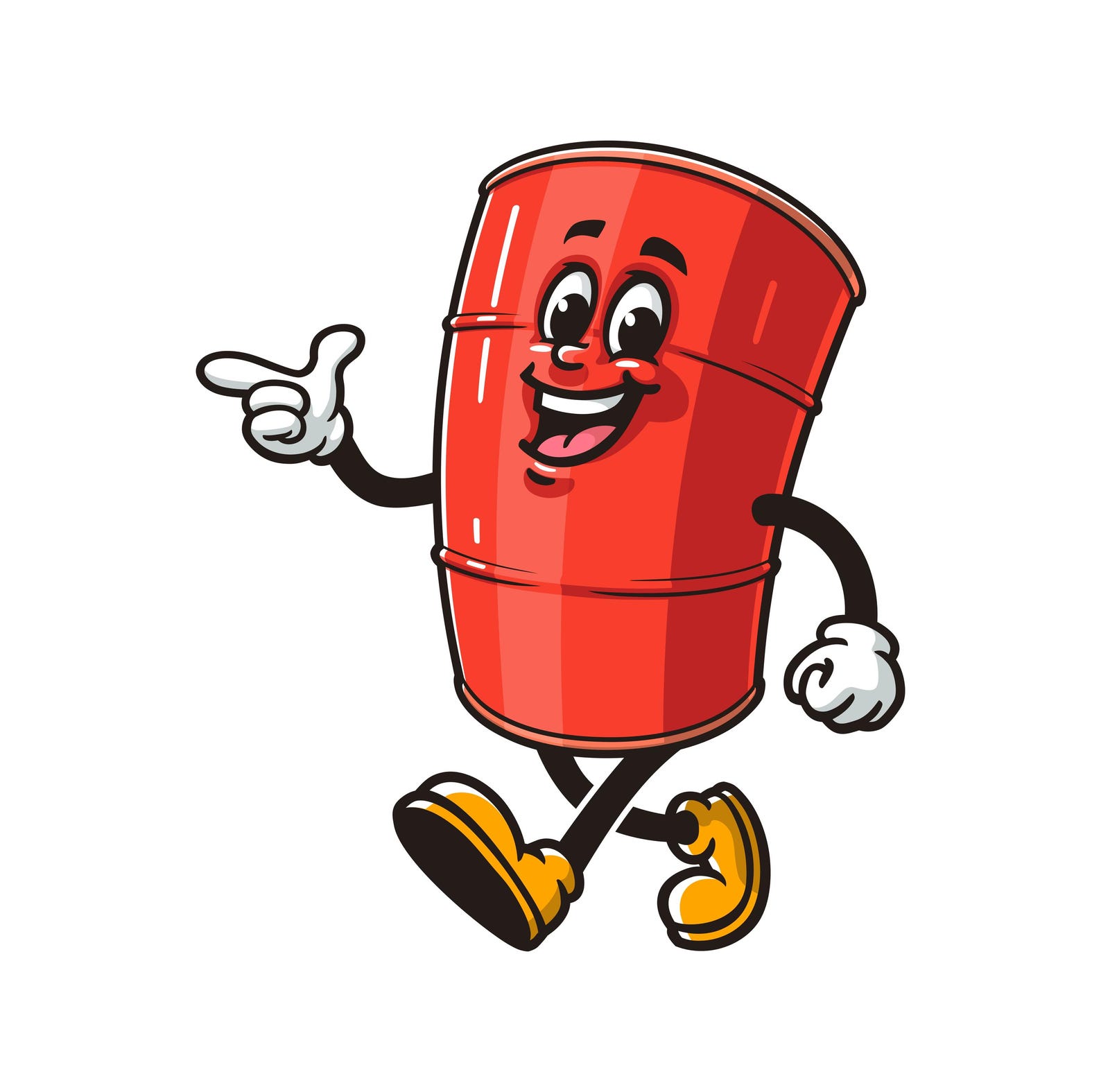 Walking Oil Barrel, Oil Drum Cartoon Mascot Illustration Character ...