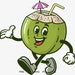 Walking Coconut Cartoon Mascot Illustration Design Character Vector - Etsy