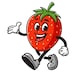 Walking Strawberry Cartoon Mascot Illustration Design Character Vector ...