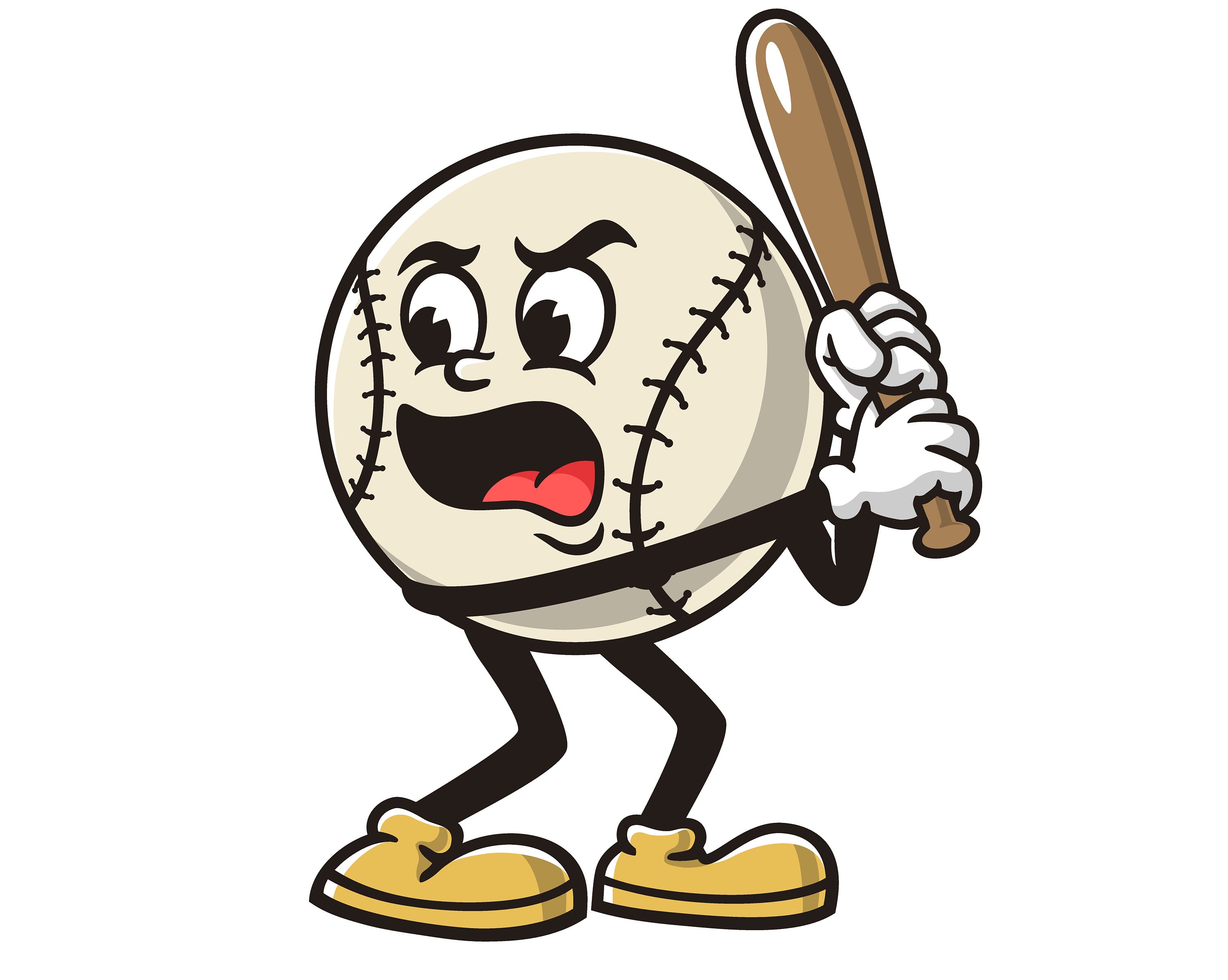 Baseball Cartoon Mascot Illustration Design Character Vector - Etsy